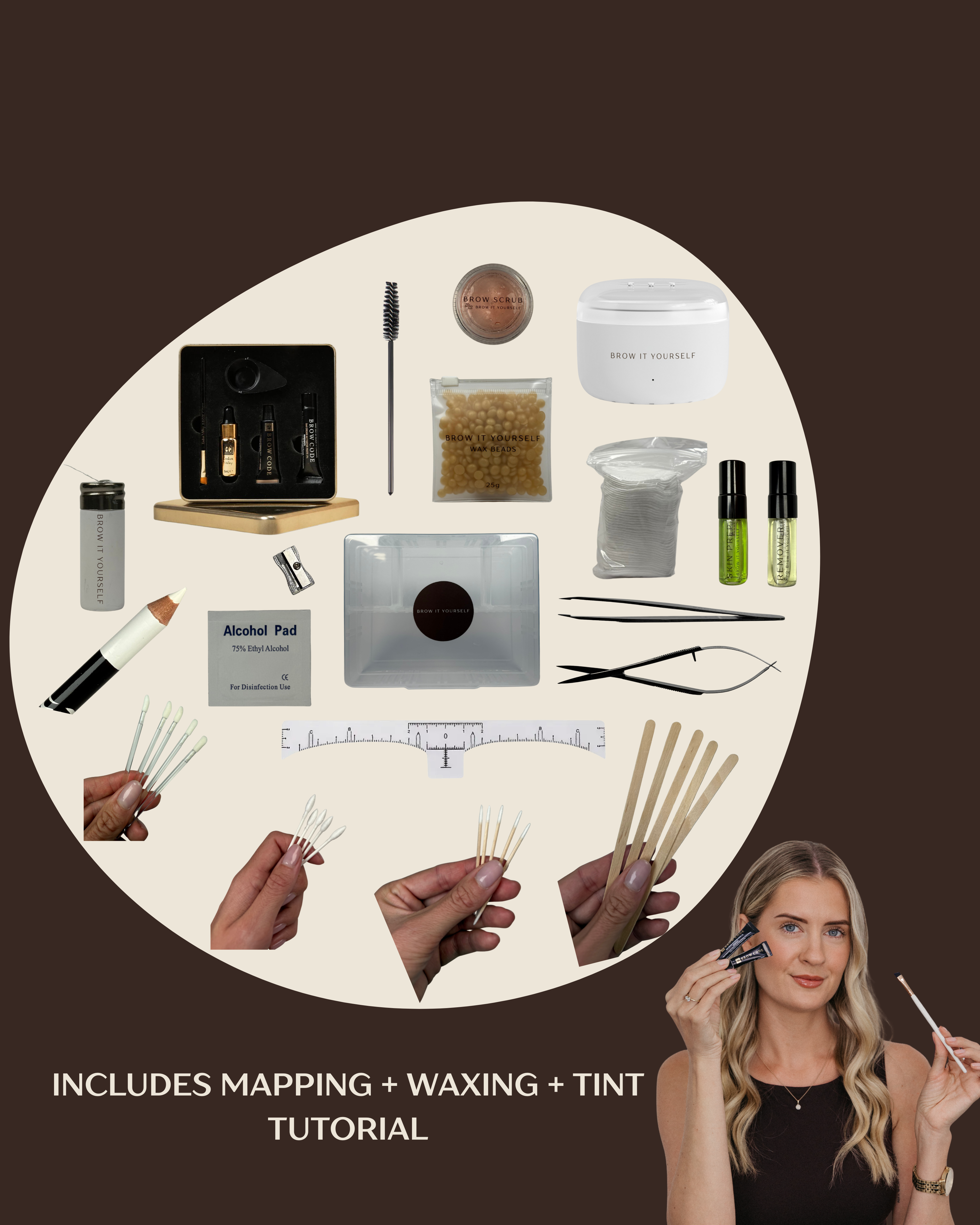MAPPING + WAXING + TINTING KIT WITH TUTORIALS – Brow It Yourself