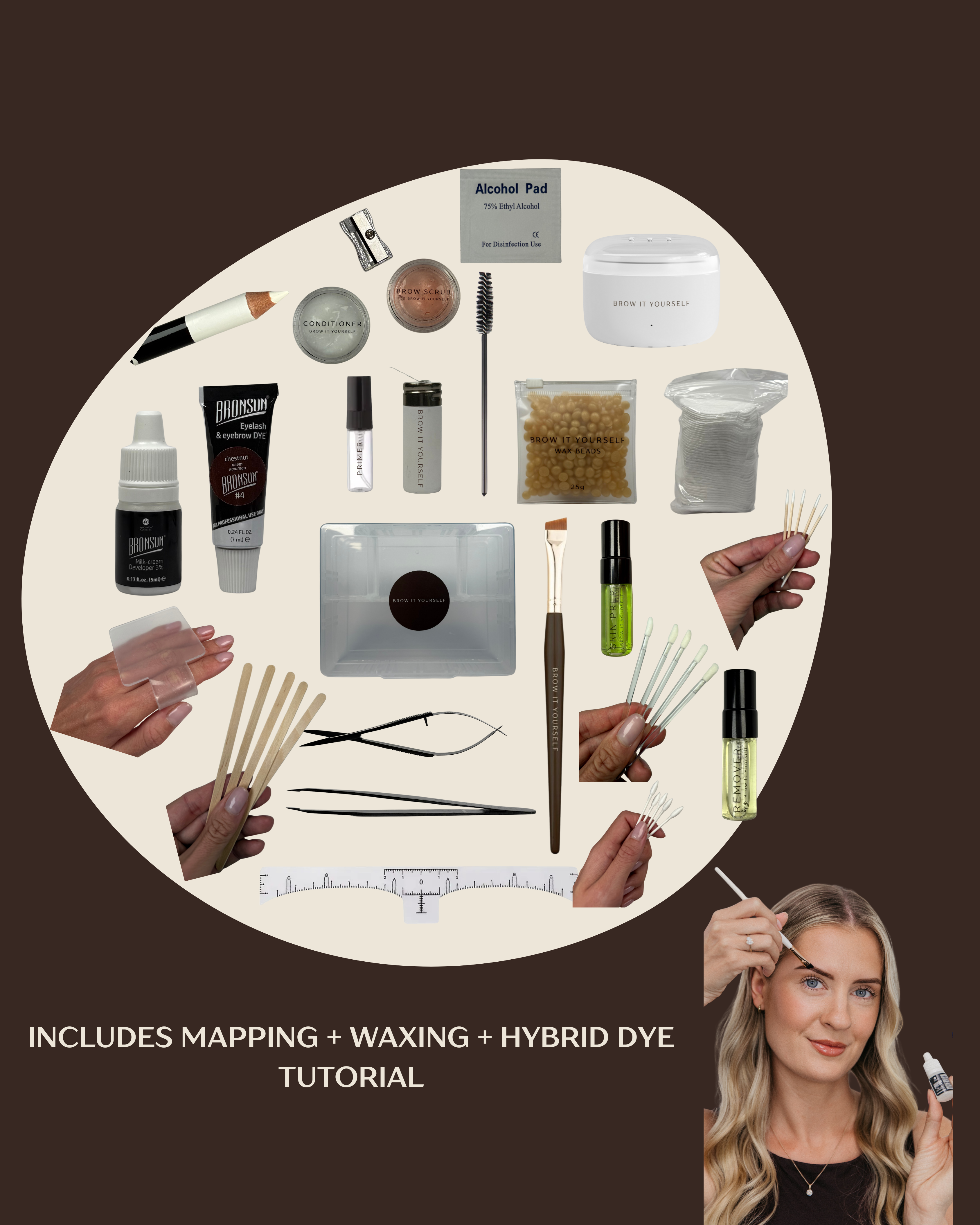 MAPPING + WAXING + HYBRID DYE KIT WITH TUTORIALS – Brow It Yourself